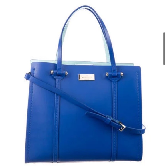 kate spade | Bags | Kate Spade Blue And Cerulean Leather Crossbody Tote ...